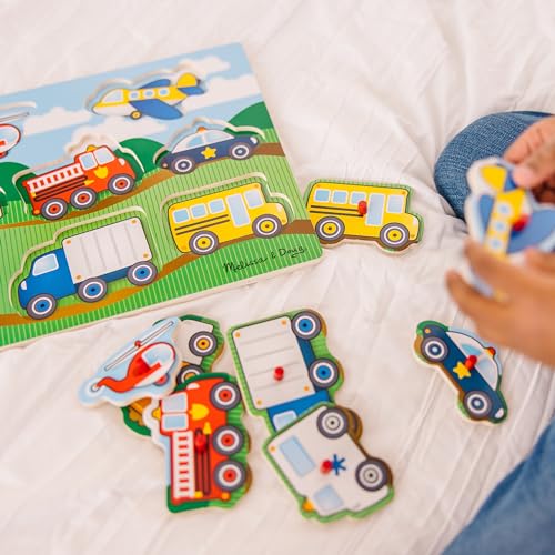 Melissa & Doug Vehicles Wooden Peg Puzzle (8 pcs)