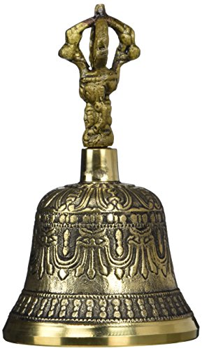 Tibetan Bell with Dorje and Striker - 5" Bronze