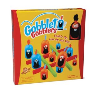 gobblet gobblers fun strategy board game - award winning kids and family friendly educational board game by blue orange games- the original game, all wooden - 2 players for ages 5+.