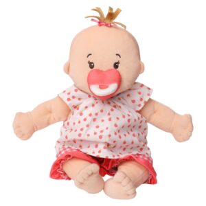 Manhattan Toy Baby Stella Peach with Light Brown Hair Soft First Baby Doll for Ages 1 Year and Up, 15"