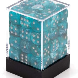 DND Dice Set-Chessex D&D Dice-12mm Cirrus Aqua and Silver Plastic Polyhedral Dice Set-Dungeons and Dragons Dice Includes 36 Dice – D6 (CHX27865)