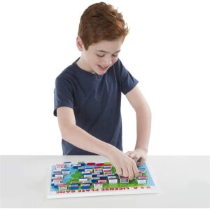 Melissa & Doug Flip to Win Travel License Plate Game - Wooden U.S. Map Game Board