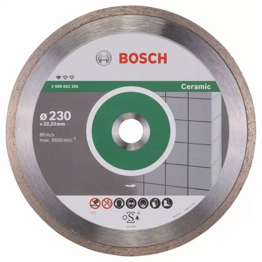 Bosch Professional 1x Standard for Ceramic Diamond Cutting Disc (for Ceramics, Tile, 230x22.23x1.9x7 mm, Accessory for Angle Grinder)