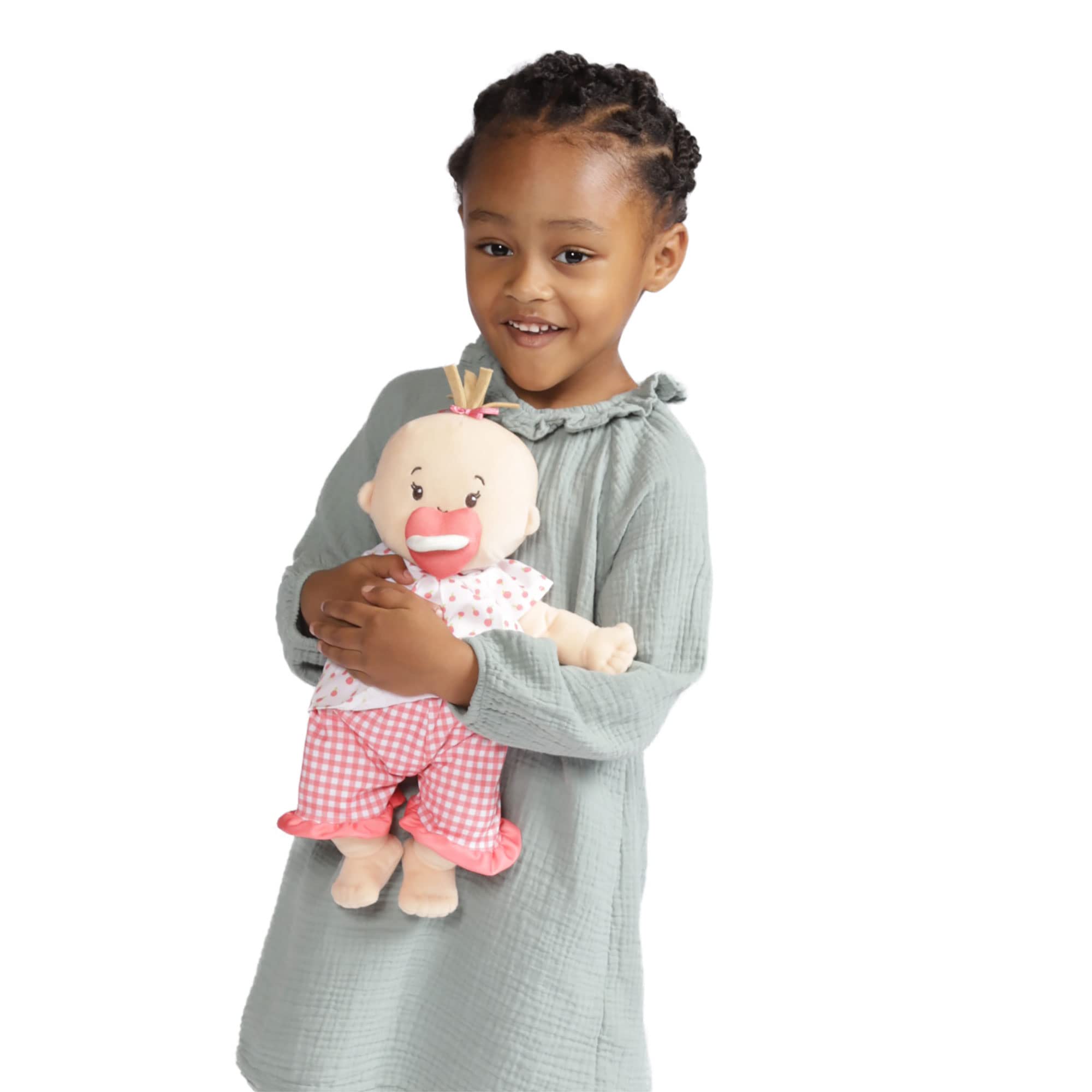 Manhattan Toy Baby Stella Peach with Light Brown Hair Soft First Baby Doll for Ages 1 Year and Up, 15"