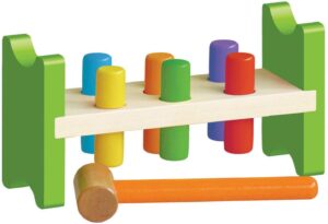 classic wooden pound a peg toy