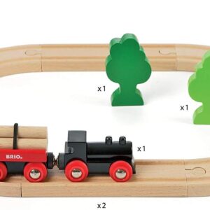 BRIO World - 33042 Little Forest Train Set - Premium 18-Piece Wooden Toy Train Set with Track and Accessories | Perfect for Kids Ages 3 and Up | FSC Certified for Sustainability