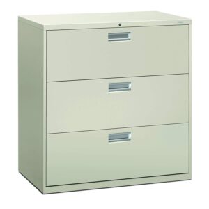 hon brigade 3 drawer lateral file, 42"w, light gray, hon693lq, lot of 1