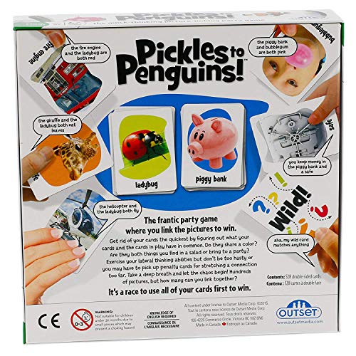 Outset Media - Pickles to Penguins Family Card Game - Quick Thinking, Crazy Picture Connection, Matching Game (Ages 8+)