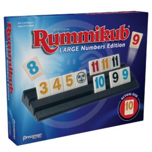 Pressman Rummikub Large Numbers Edition - The Original Rummy Tile Game Blue, 5"