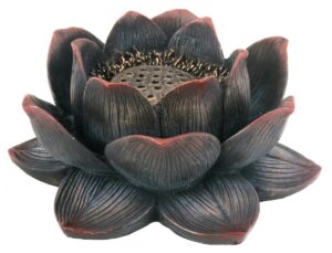 summit collection eastern enlightenment lotus flower meditation incense burner, zen buddhist home décor