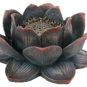 SUMMIT COLLECTION Eastern Enlightenment Lotus Flower Meditation Incense Burner, Zen Buddhist Home Décor