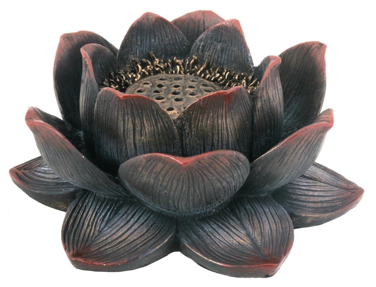 SUMMIT COLLECTION Eastern Enlightenment Lotus Flower Meditation Incense Burner, Zen Buddhist Home Décor