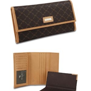 RIONI Signature - Checkbook Wallet (L7.3 x H4", Brown)