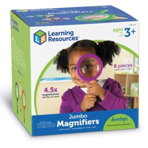 Learning Resources Jumbo Magnifiers - 6 Pieces, Ages 3+ Toddler Learning Toys, Exploration Toys for Kids, Magnifiers for Kids,Back to School Supplies, Teacher Supplies