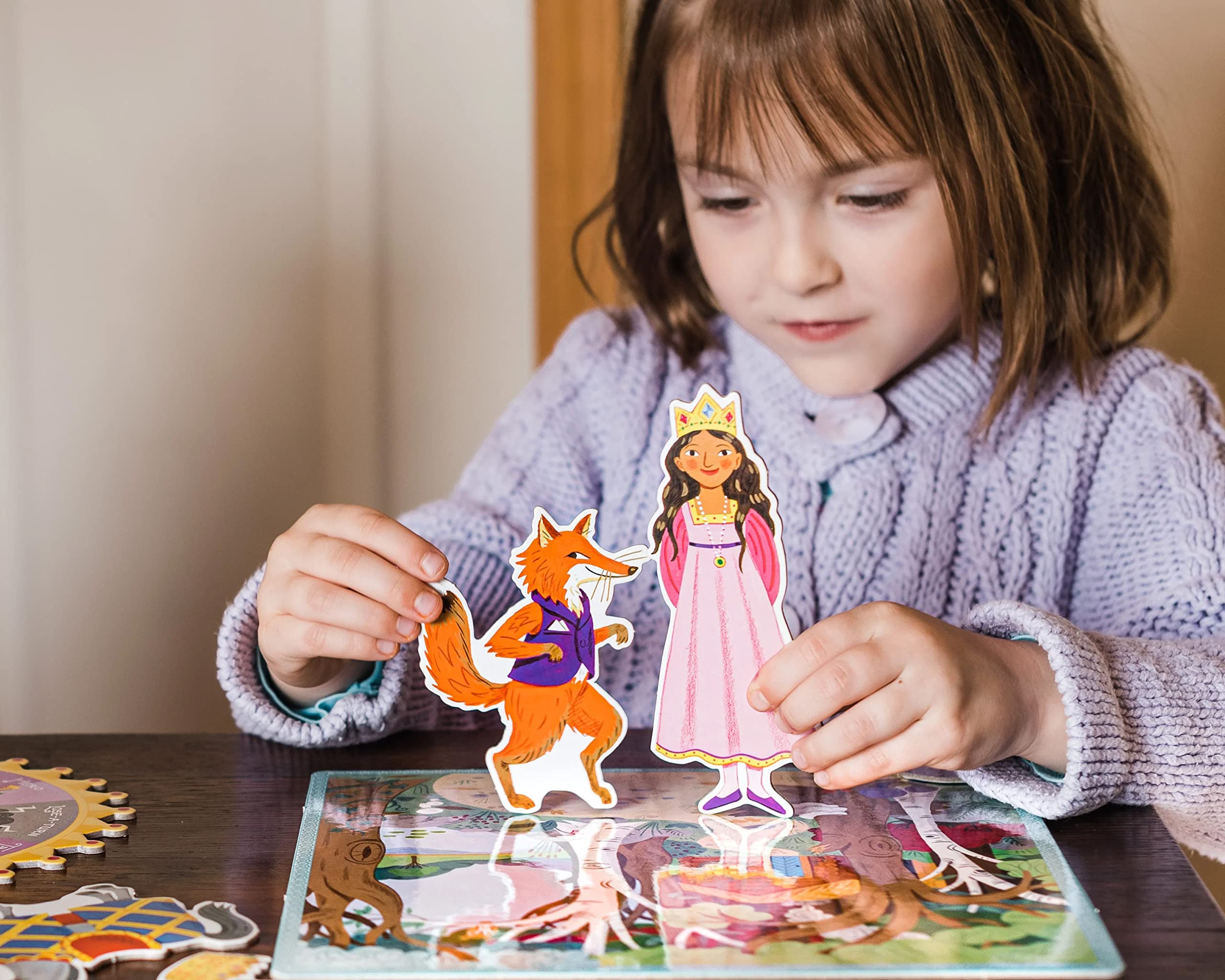 eeBoo: Fairytale Spinner, Collect The Elements & Tell a Story, Create Your Own Story as You Play, for 2 to 4 Players, for Ages 5 and up