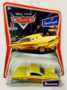 yellow (gold) ramone disney cars movie 1:55 scale supercharged edition mattel