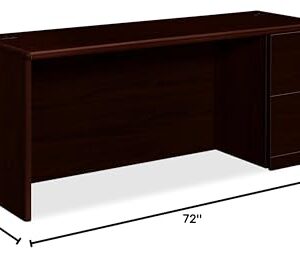 HON 10707RNN 10700 72 by 24 by 29-1/2-Inch Full-Height Right Pedestal Credenza, Mahogany Frame/Top