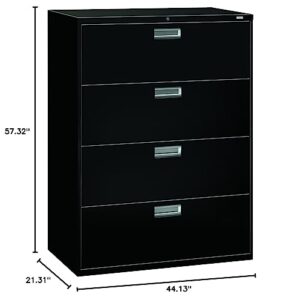 HON 694LP 600 Series 42-Inch by 19-1/4-Inch 4-Drawer Lateral File, Black