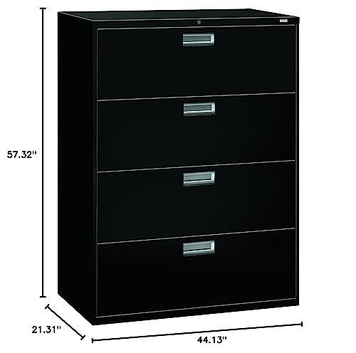 HON 694LP 600 Series 42-Inch by 19-1/4-Inch 4-Drawer Lateral File, Black