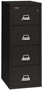 fireking vertical 4 drawer legal fire safe file cabinet with key lock, 1 hour fire rated, ul rated & water resistant home safe, fire safe filing cabinet, made in the usa, black