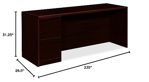 HON 10708LNN 10700 72 by 24 by 29-1/2-Inch Full-Height Left Pedastal Credenza, Mahogany Frame/Top