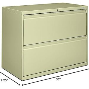 HON Brigade 800 Series Lateral File | 2 Drawers | Radius Pull | 36" W | Putty Finish