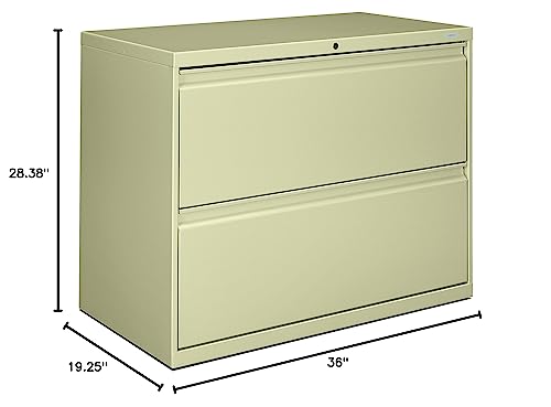 HON Brigade 800 Series Lateral File | 2 Drawers | Radius Pull | 36" W | Putty Finish