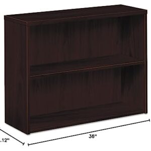 HON 10500 Series Bookcase - Bookcase with 2 Shelves, 36w x 13-1/8d x 29-5/8h, Mahogany (H105532)