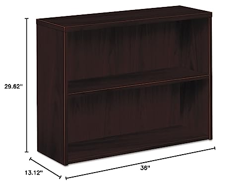 HON 10500 Series Bookcase - Bookcase with 2 Shelves, 36w x 13-1/8d x 29-5/8h, Mahogany (H105532)