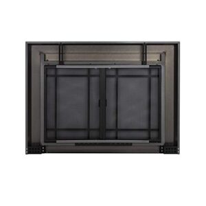 Pleasant Hearth Edinburgh Glass Firescreen Gunmetal - Small