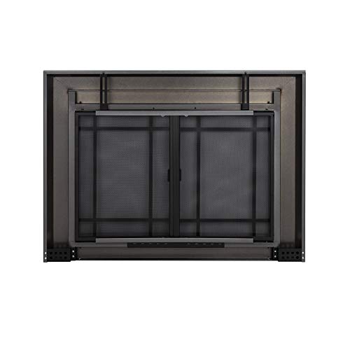 Pleasant Hearth Edinburgh Glass Firescreen Gunmetal - Small