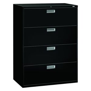 hon 694lp 600 series 42-inch by 19-1/4-inch 4-drawer lateral file, black