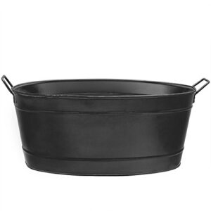 Achla Designs Black Oval Galvanized Steel Tub