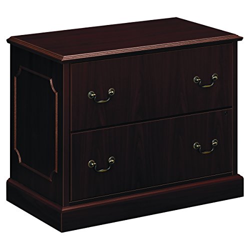 HON 94000 Series Lateral File, 2 File Drawers, Mahogany, 37.5" X 20.5" X 29.5"