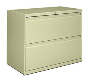 hon brigade 800 series lateral file | 2 drawers | radius pull | 36" w | putty finish