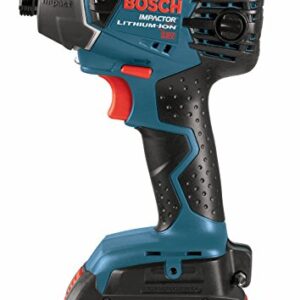 Bosch 25618-02 18-Volt Lithium-Ion 1/4-Hex Impact Driver Kit with 2 Batteries, Charger and Bag, Blue