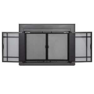 Pleasant Hearth Edinburgh Glass Firescreen Gunmetal - Small