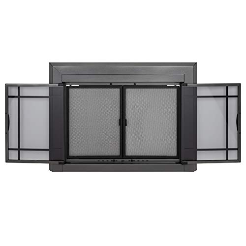 Pleasant Hearth Edinburgh Glass Firescreen Gunmetal - Small