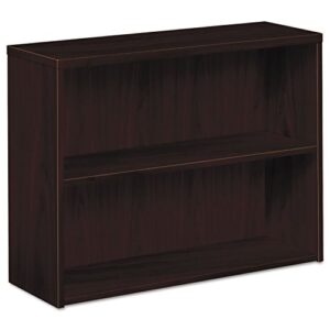 hon 10500 series bookcase - bookcase with 2 shelves, 36w x 13-1/8d x 29-5/8h, mahogany (h105532)