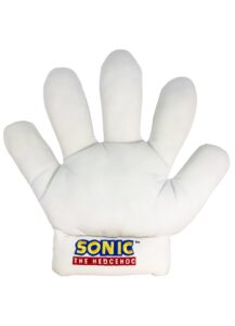 ge animation great eastern ge 8805 sonic the hedgehog stuffed plush gloves, 11", white