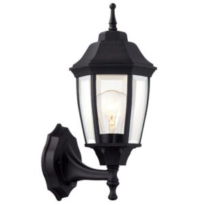 hampton bay black 1 light outdoor dusk to 14.5" h x 6.5" w x 7. black