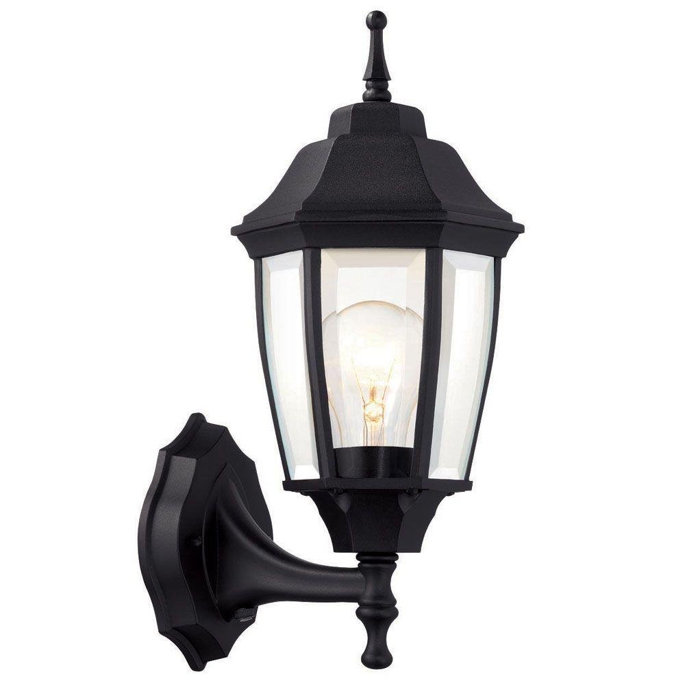 Hampton Bay Black 1 Light Outdoor Dusk to 14.5" h x 6.5" w x 7. Black