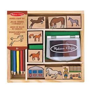 melissa & doug 12410 horses stamp set | arts & crafts | stamp sets & stencils | 4+ | gift for boy or girl, multicolor