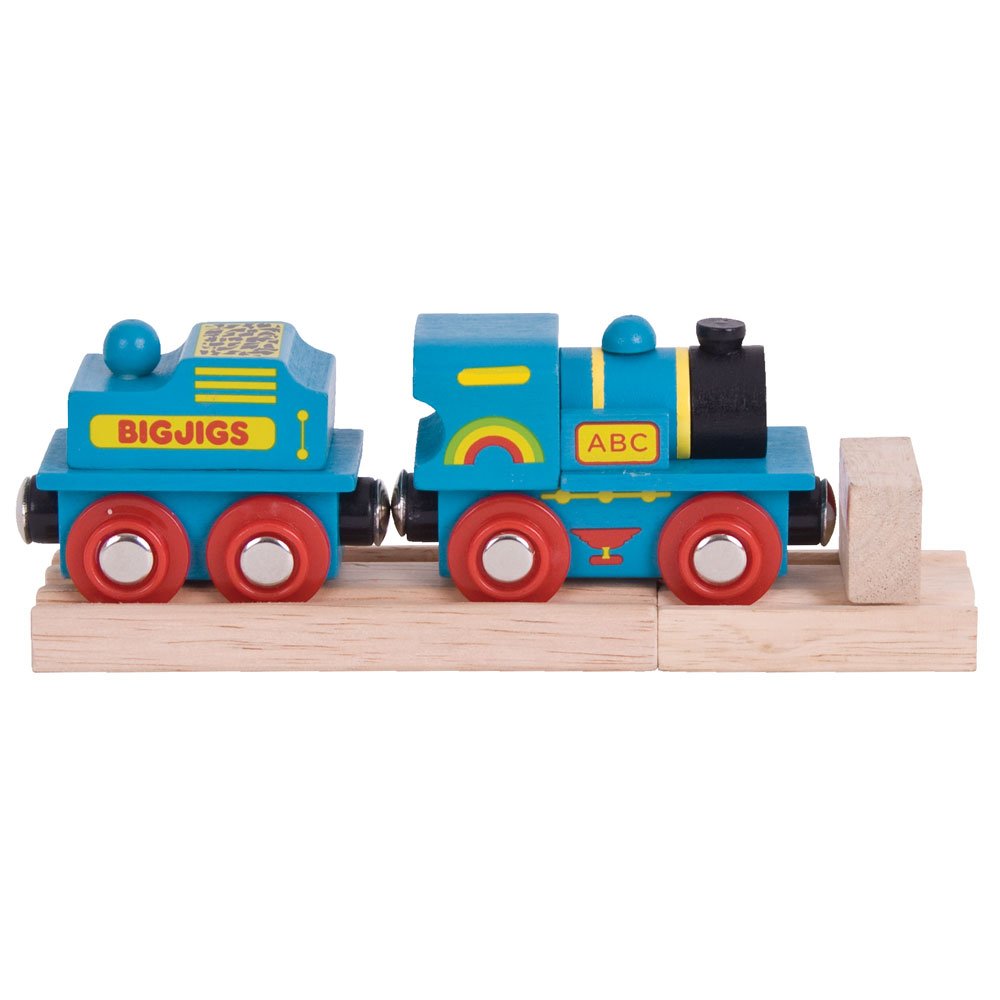 Bigjigs Single Wooden Train Engine (Blue)