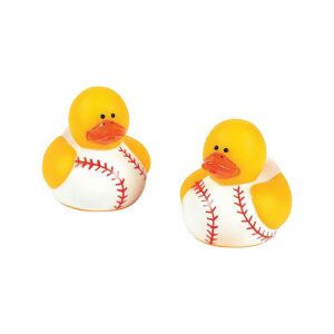 fun express mini baseball rubber ducks (set of 24) party supplies and favors