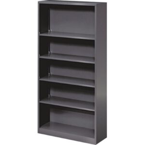 hon s72abcl metal bookcase, five-shelf, 34-1/2w x 12-5/8d x 71h, putty