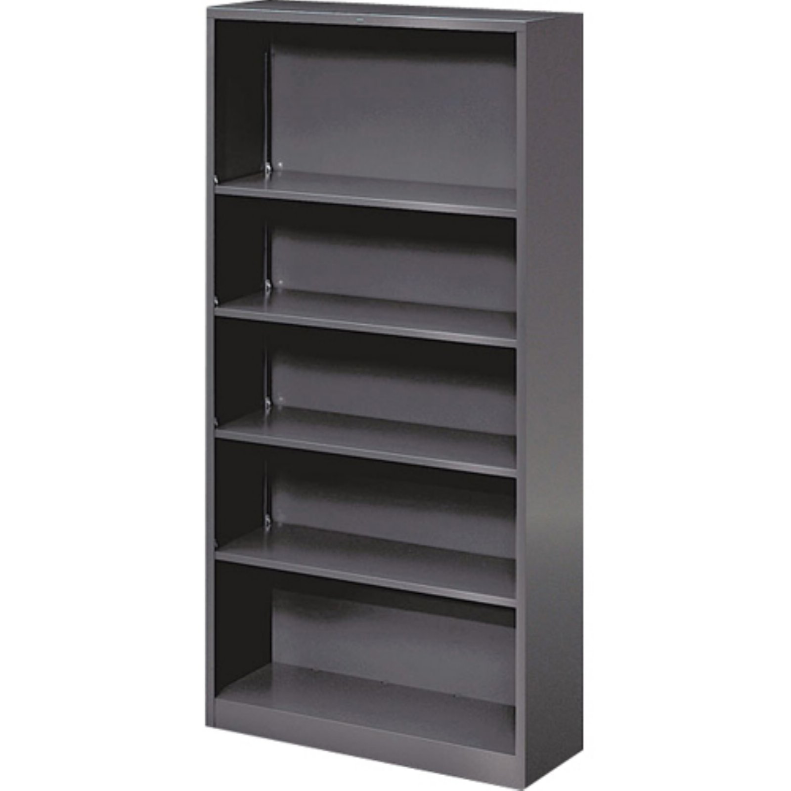 HON S72ABCL Metal Bookcase, Five-Shelf, 34-1/2w x 12-5/8d x 71h, Putty