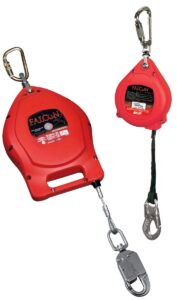 miller mp16p/16ft falcon 16-foot web self-retracting lifeline with stainless steel swivel and aluminum carabiner, red