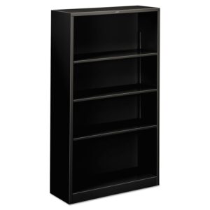 hon 4 shelf metal bookcase - black - hons60abcp