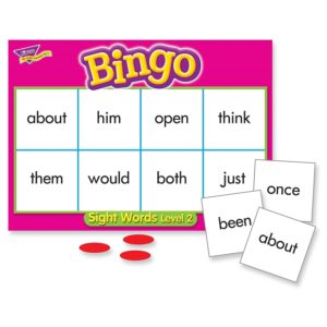 Trend Enterprises: Sight Words Level 2 Bingo Game, Exciting Way for Everyone to Learn, Play 6 Different Ways, Great for Classrooms and at Home, 3 to 36 Players, for Ages 5 and Up